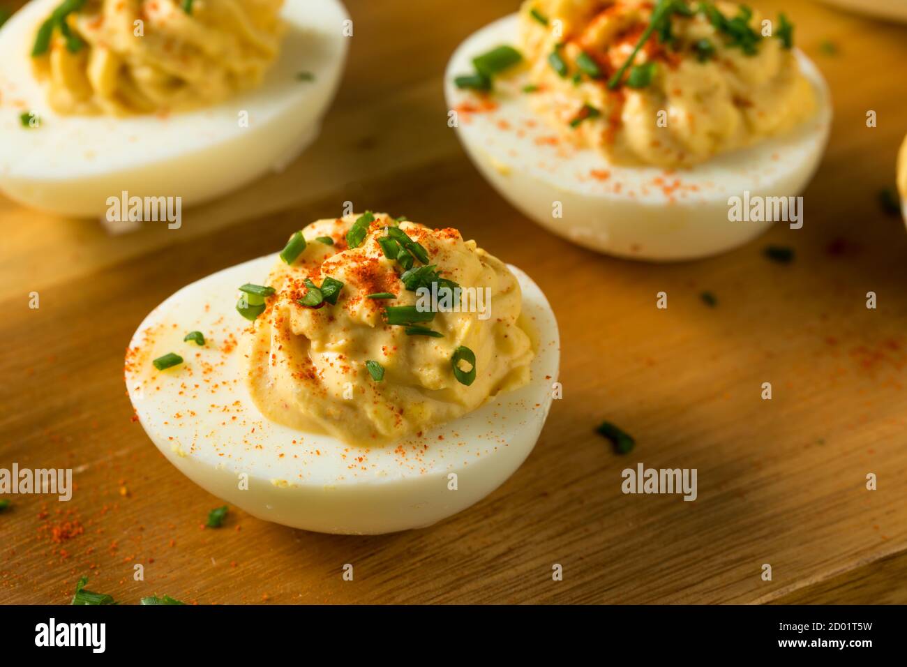 Devilled eggs with chives hi-res stock photography and images - Alamy