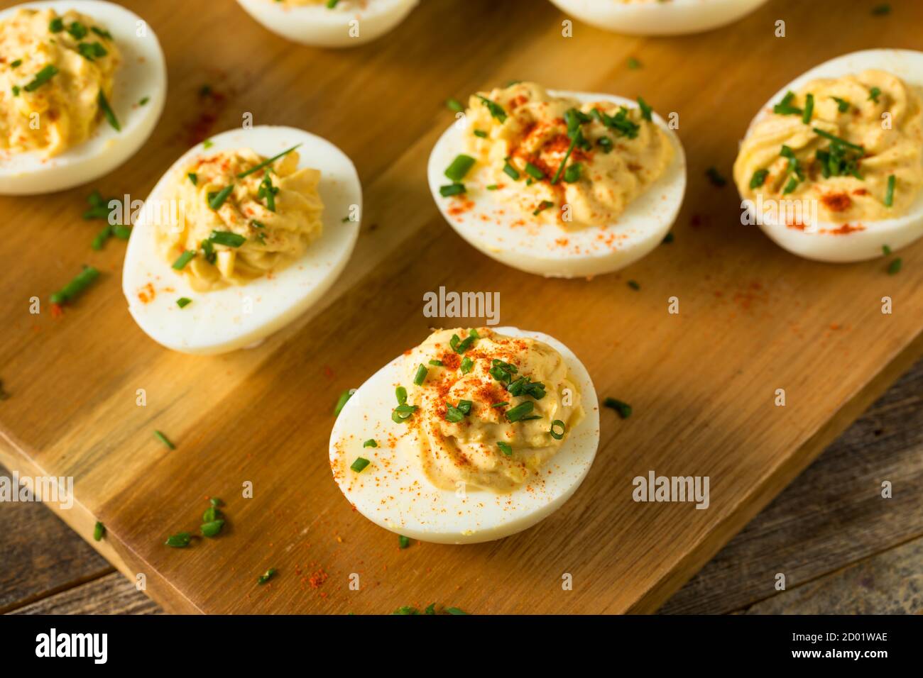 Devilled eggs with chives hi-res stock photography and images - Alamy