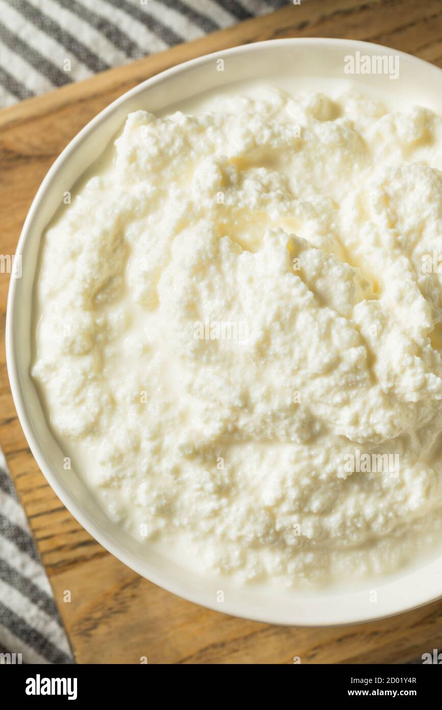 Healthy Organic Ricotta Cheese in a Bowl Stock Photo - Alamy