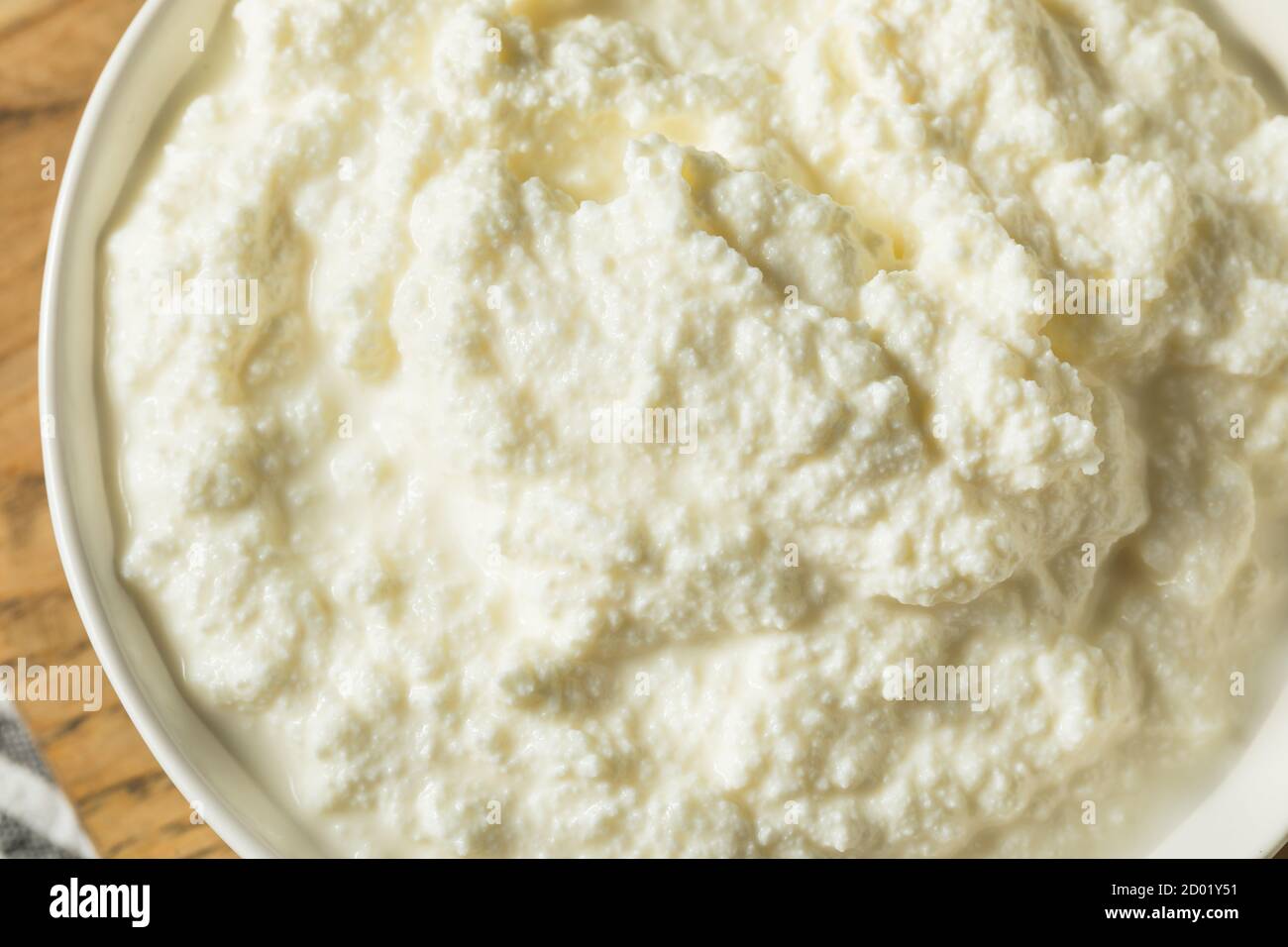 Healthy Organic Ricotta Cheese in a Bowl Stock Photo - Alamy