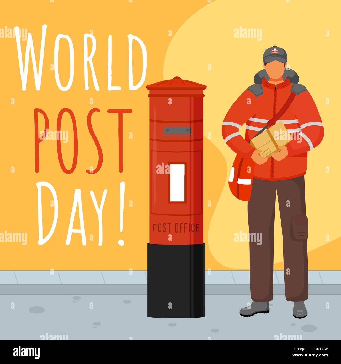 World post day social media post mockup. Traditional uniform of UK ...