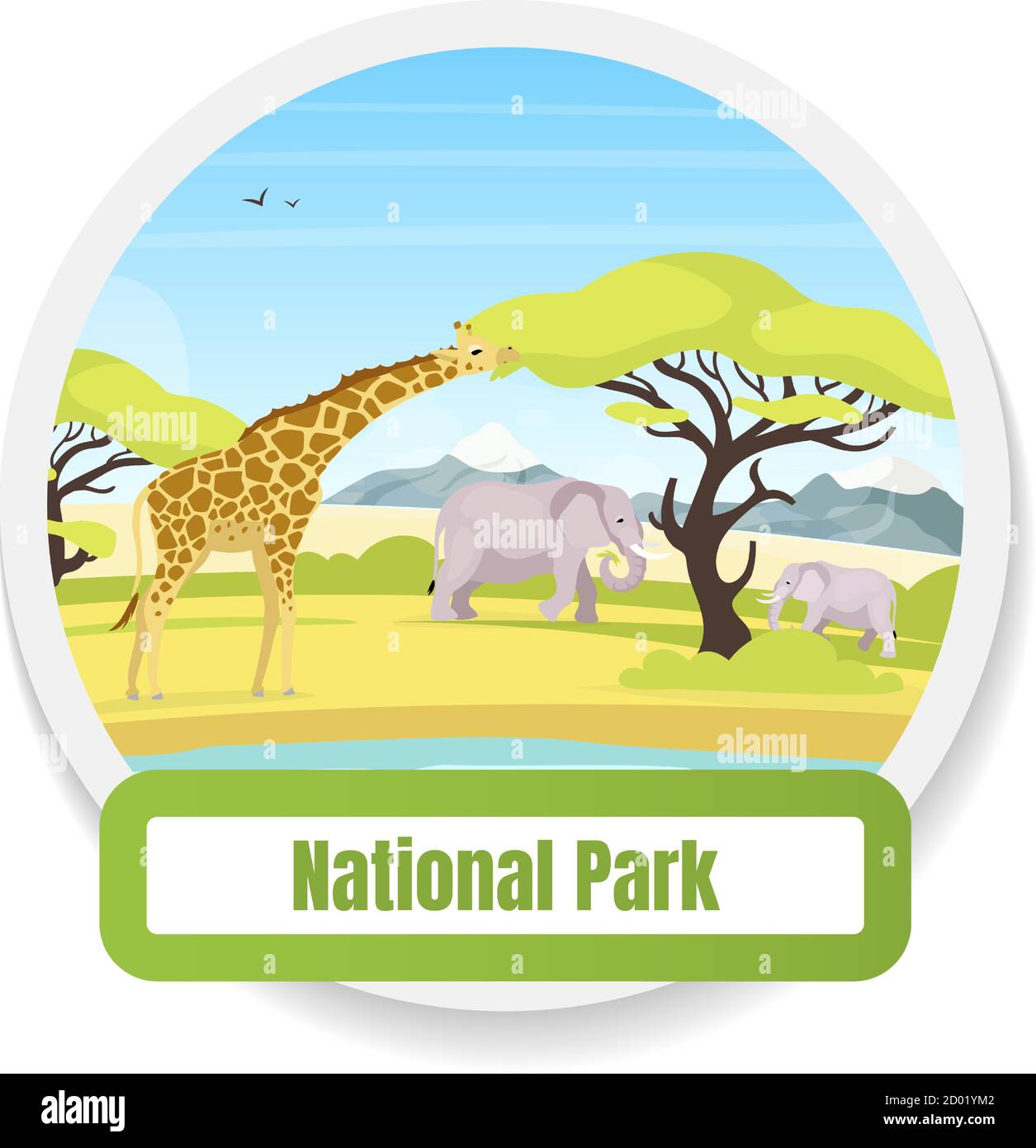 National park flat color vector badge. Animal observation. Trp to ...