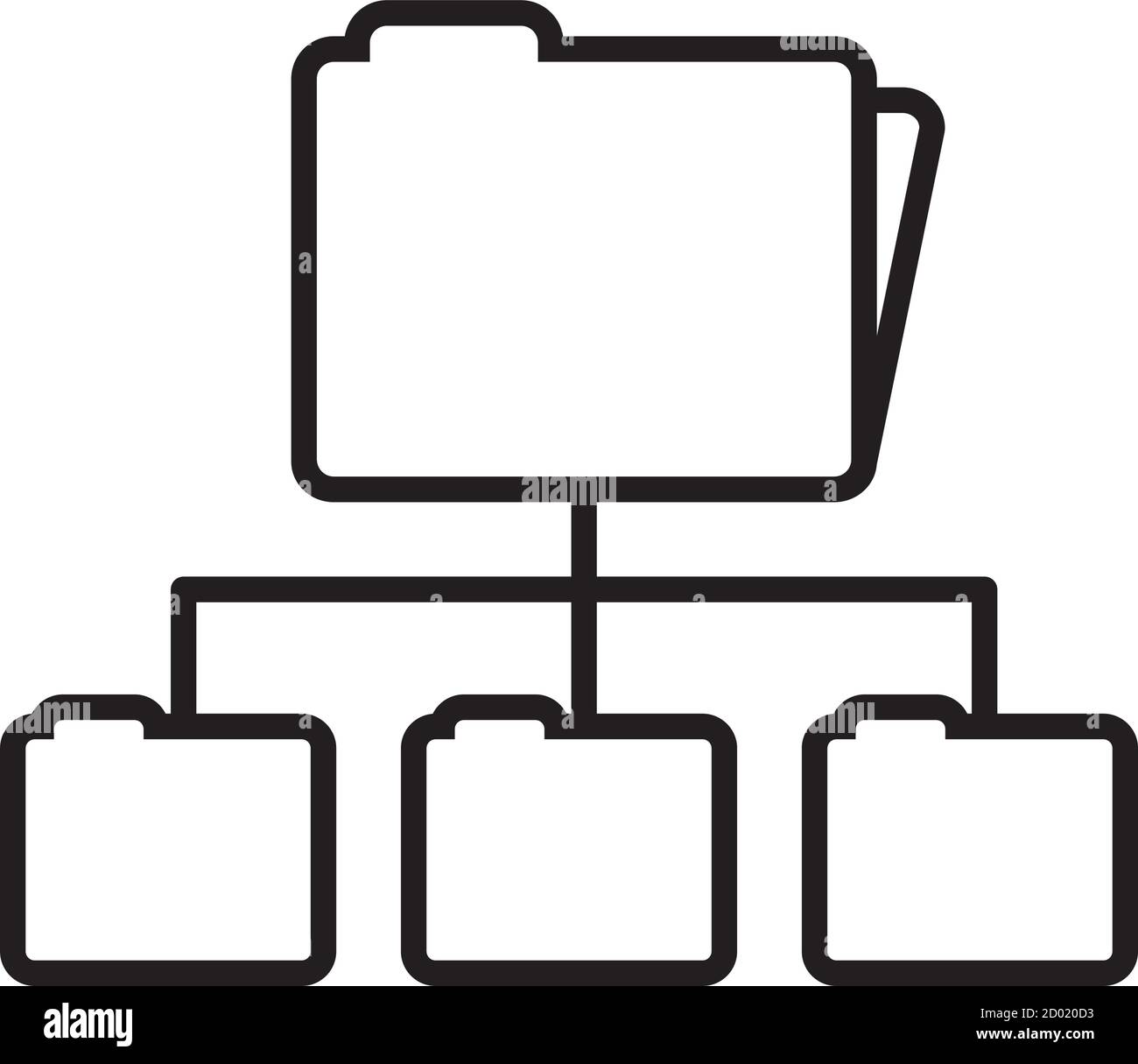 data folders classification icon over white background, line style ...