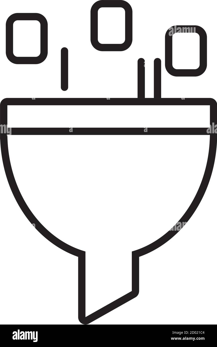 analysis data filter icon over white background, line style, vector ...