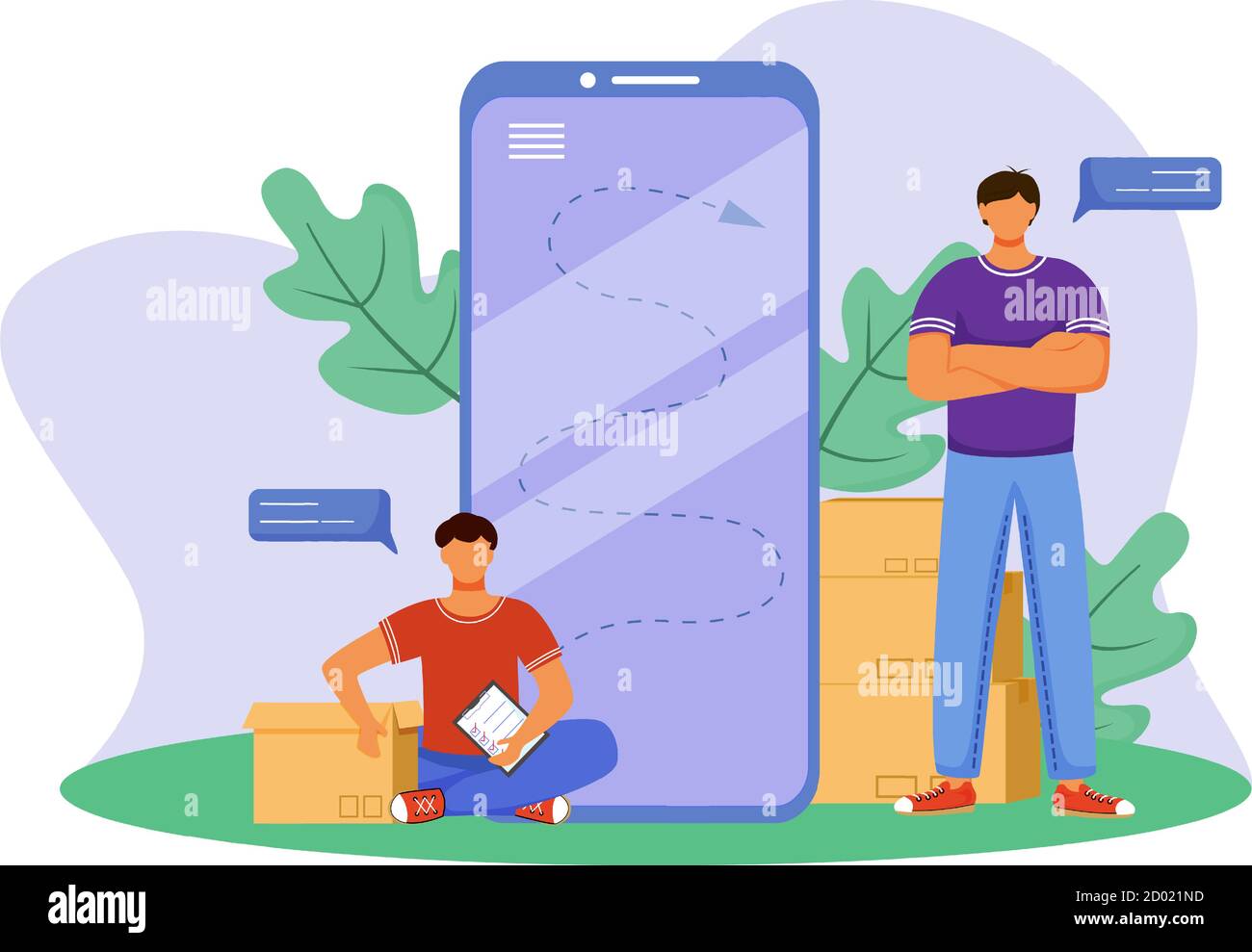 Tracking package flat color vector illustration. Getting post ...