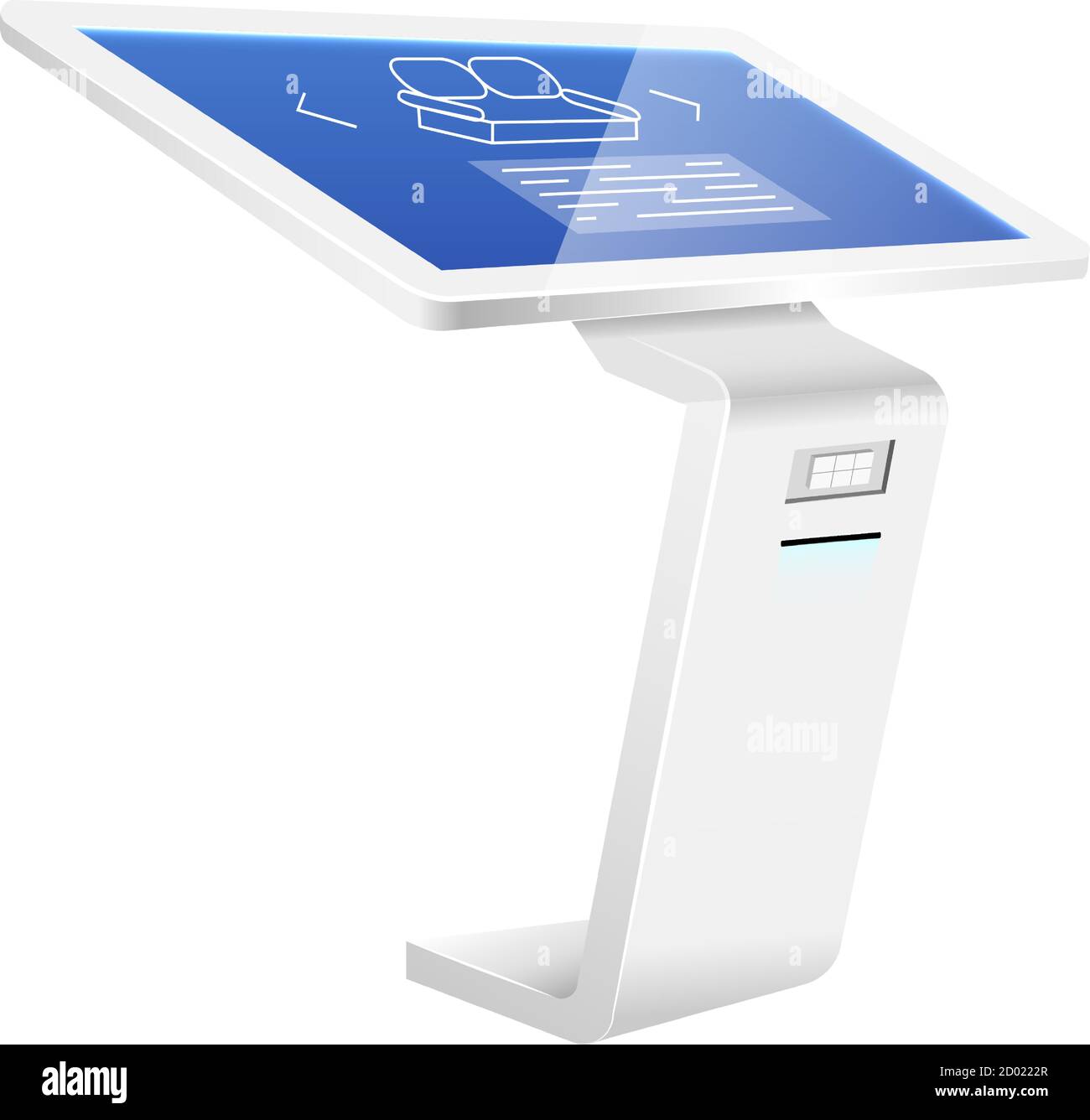 Product promotion kiosk realistic vector illustration. Interactive ...