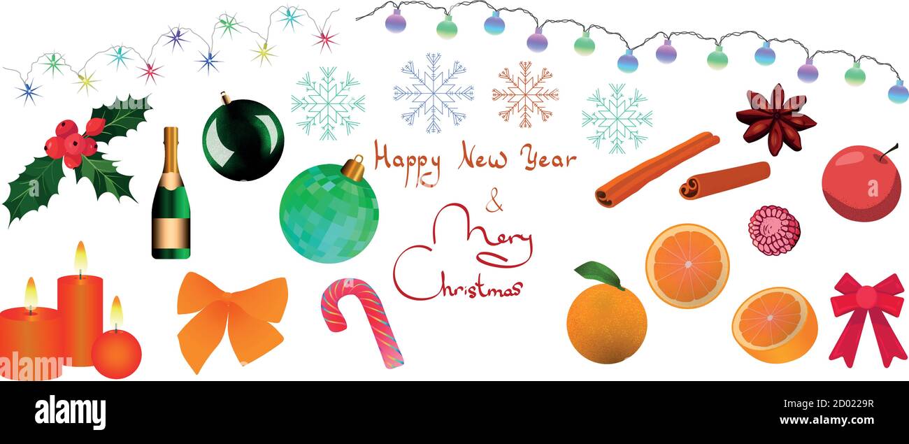 Decorative holiday objects Stock Vector Images - Alamy