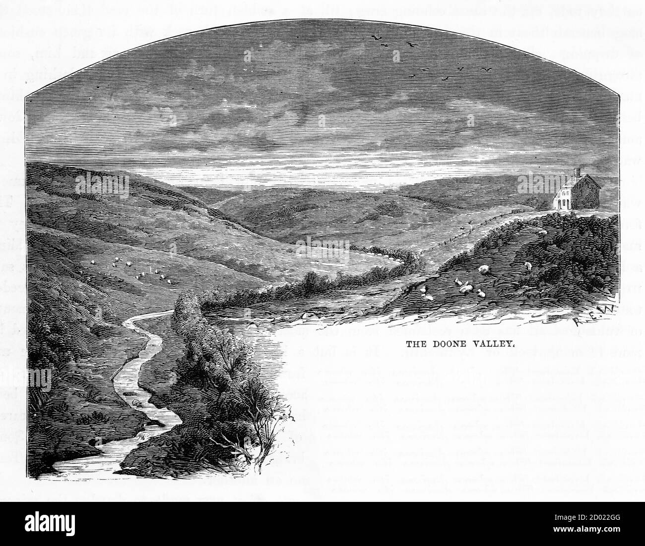 Very Rare, Beautifully Illustrated Antique Engraving of The Doone ...