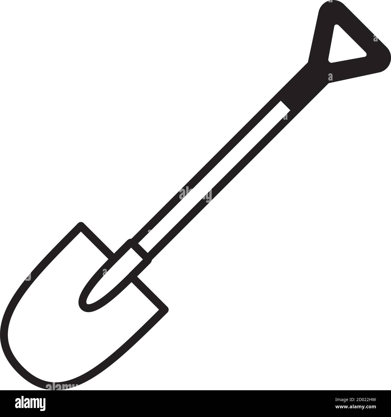 shovel tool icon over white background, line style, vector illustration ...