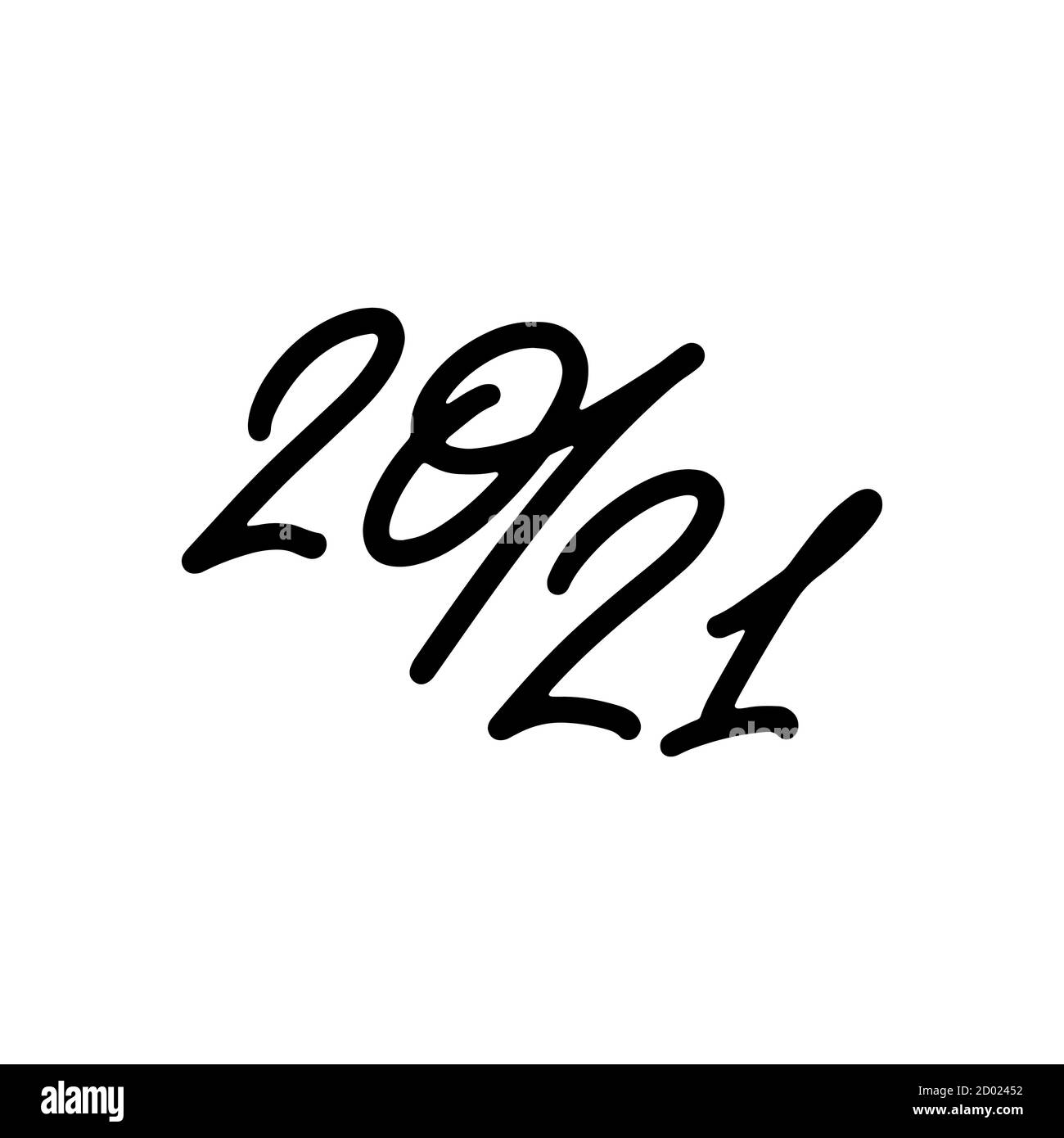 Hand drawn lettering figures 2021 for your design Stock Vector Image ...