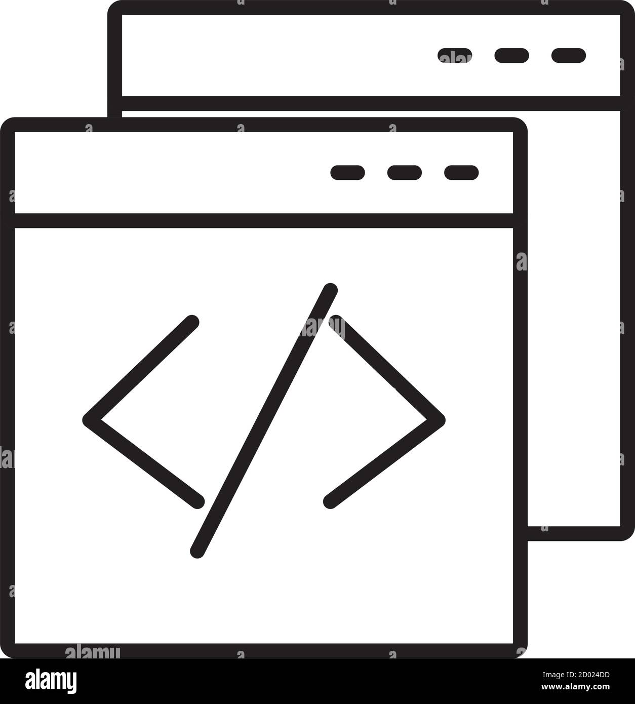 web browser coding icon over white background, line style, vector illustration Stock Vector ...