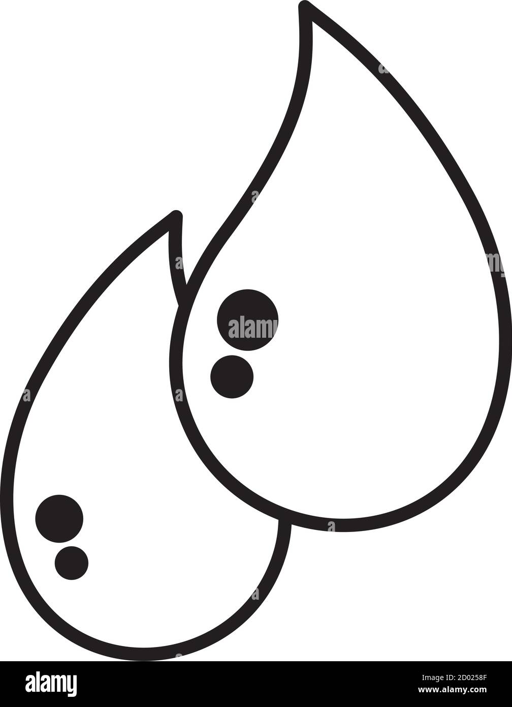 water drops icon over white background, line style, vector illustration ...
