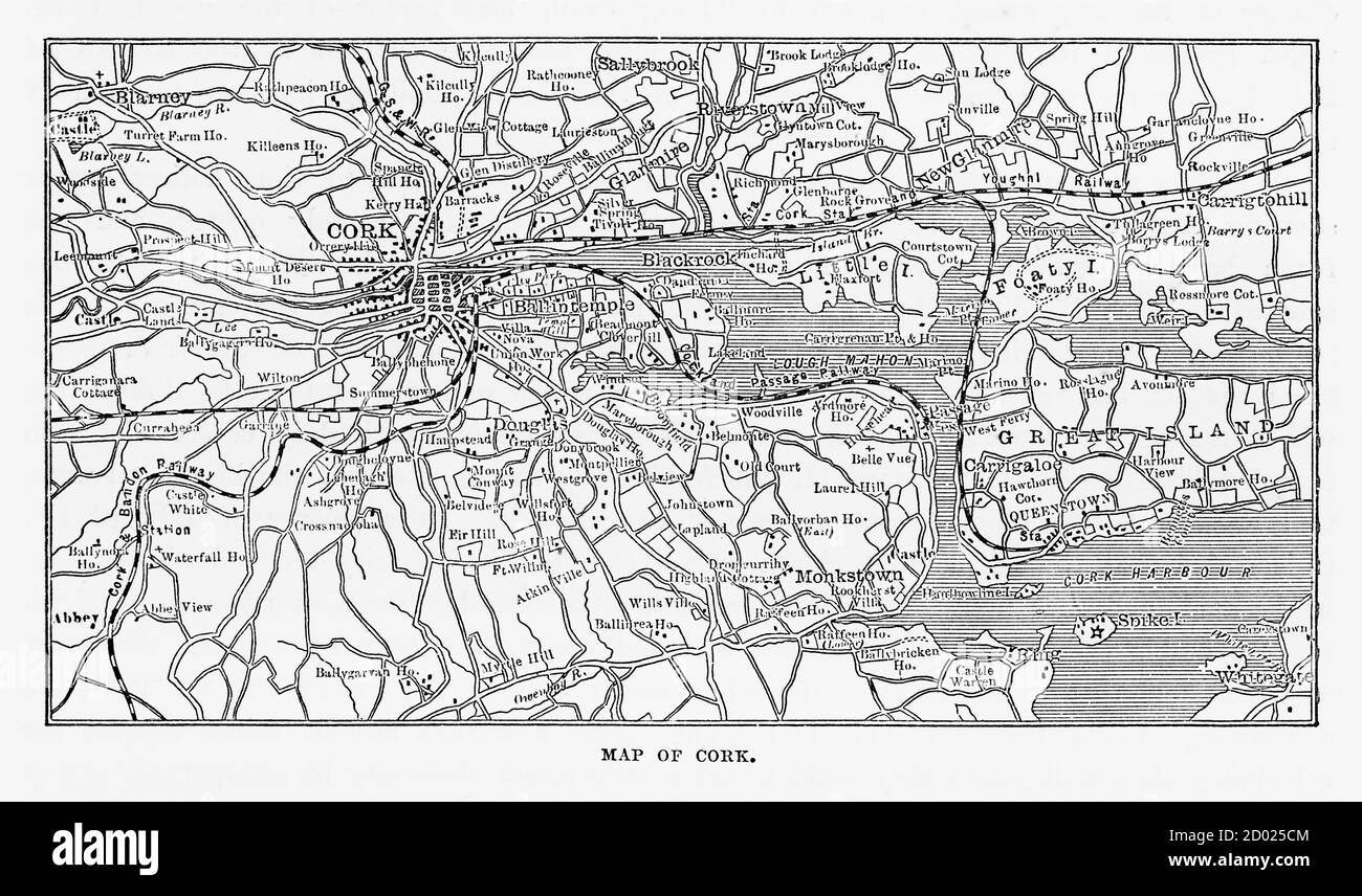 Antique map of cork Cut Out Stock Images & Pictures - Alamy
