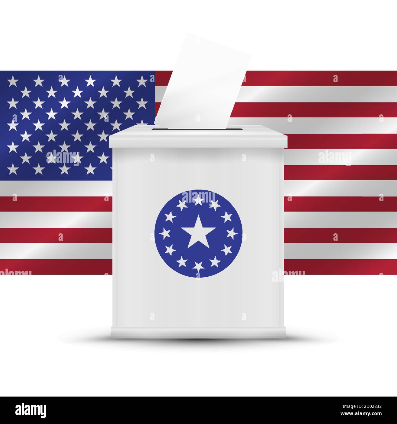 White ballot box with american flag background Stock Vector Image & Art ...