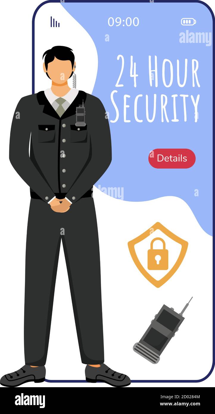Security cartoon smartphone vector app screen. Mobile phone display ...
