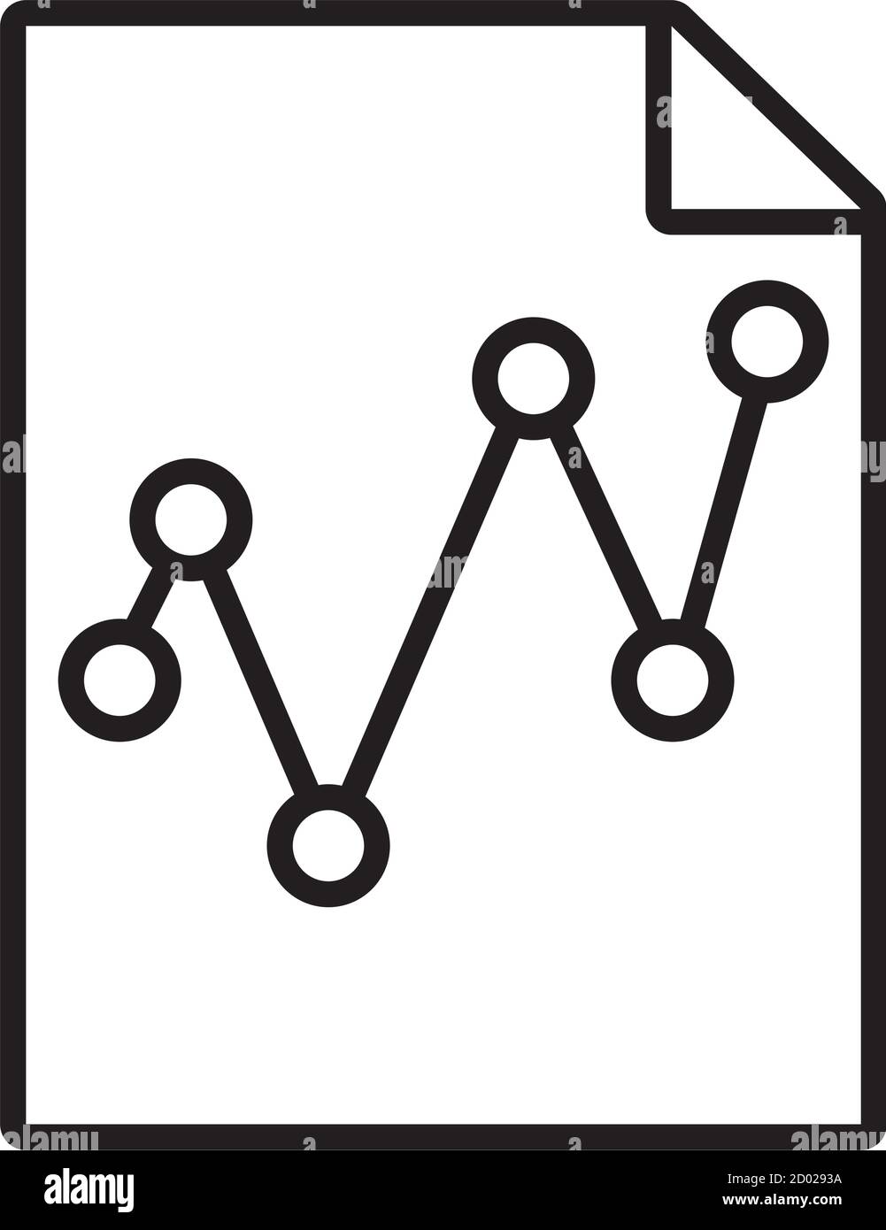 document with data analysis icon over white background, line style ...