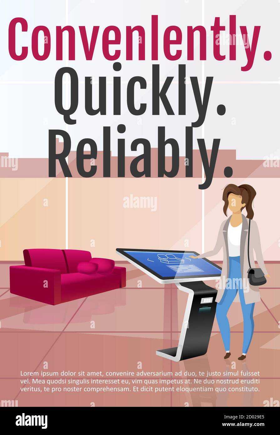 Product promotion kiosk brochure template. Store digital catalogue ...