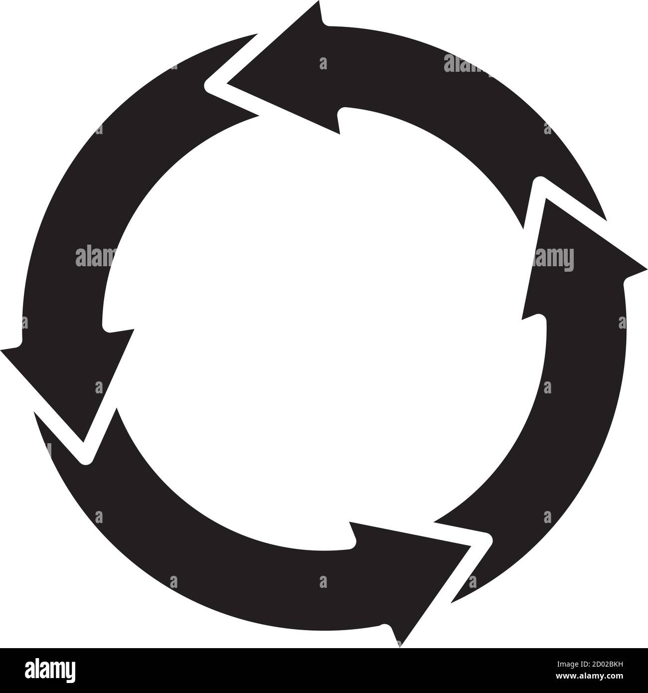 circular arrows chart icon over white background, silhouette style ...