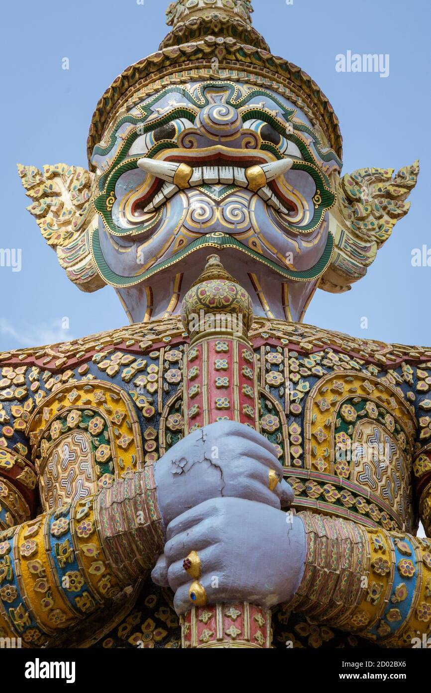 Giant Yaksha Demon Statue guarding the Grand Place in Bangkok, Thailand ...