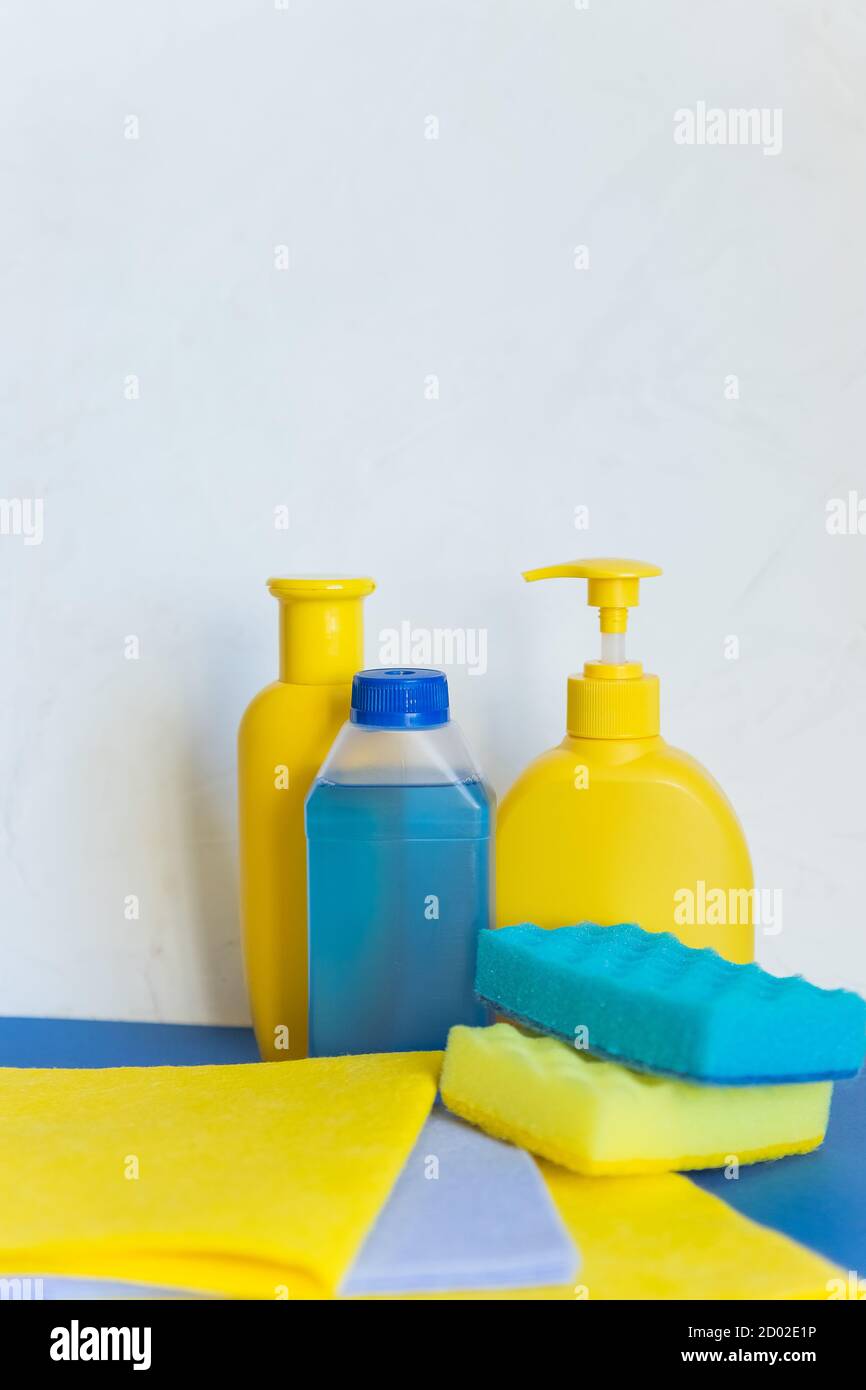 Professional cleaning equipment on white background. Cleaning tools ...