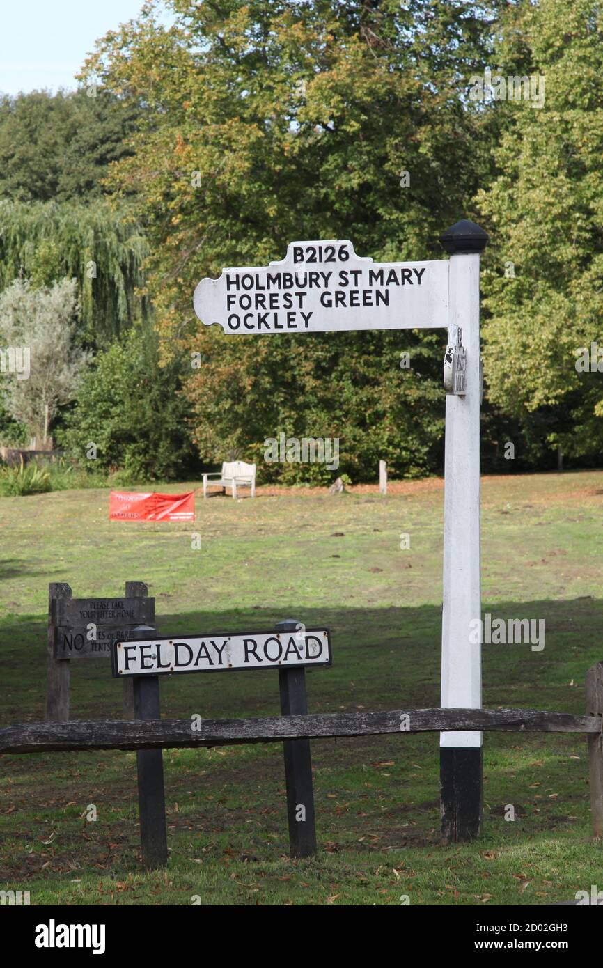 Abinger Hammer village road sign post for Holmbury St. Mary, Forest ...