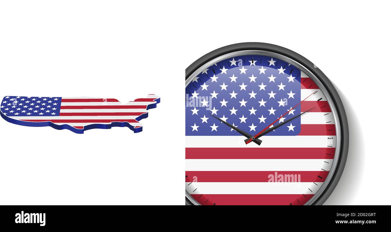 Us flag and clock Stock Vector Images - Alamy