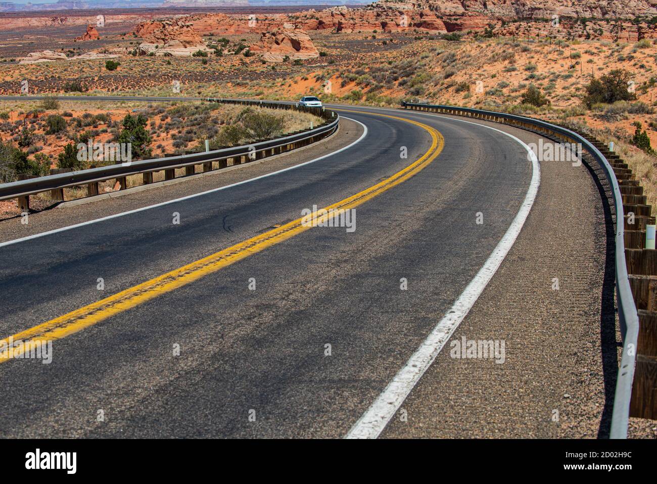 Asphalt road in USA. Desert highway of the American southwest Stock ...