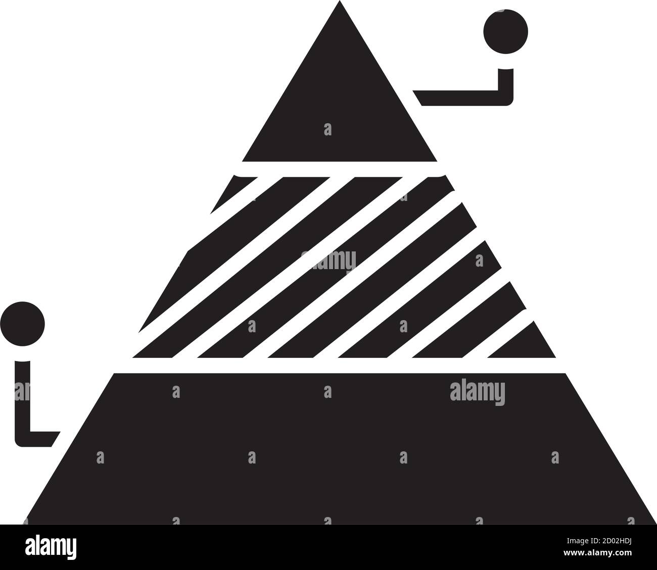 Data Pyramid icon over white background, silhouette style, vector ...