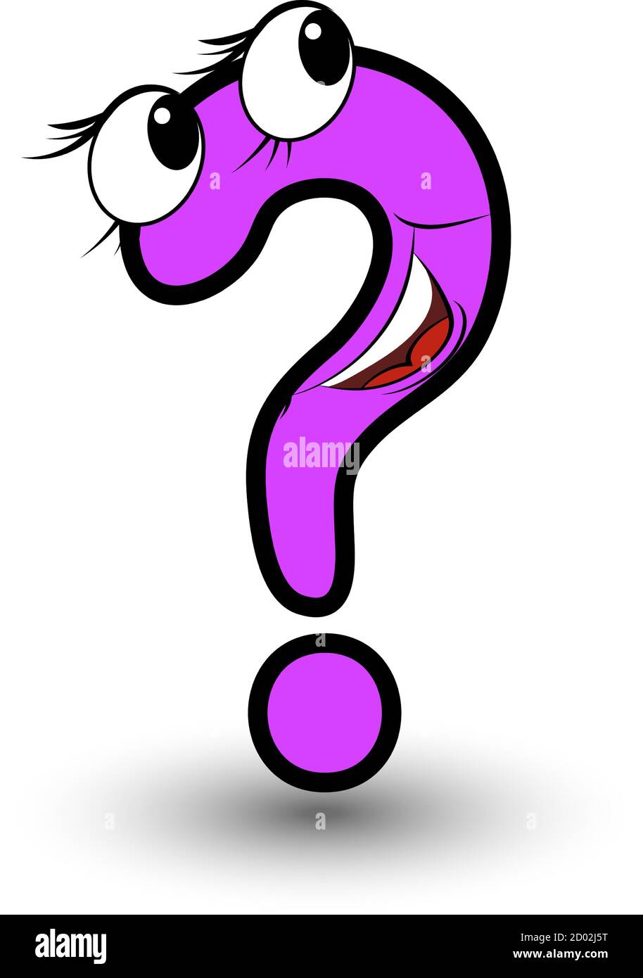 Funny hand drawn cartoon styled font colorful question mark with ...