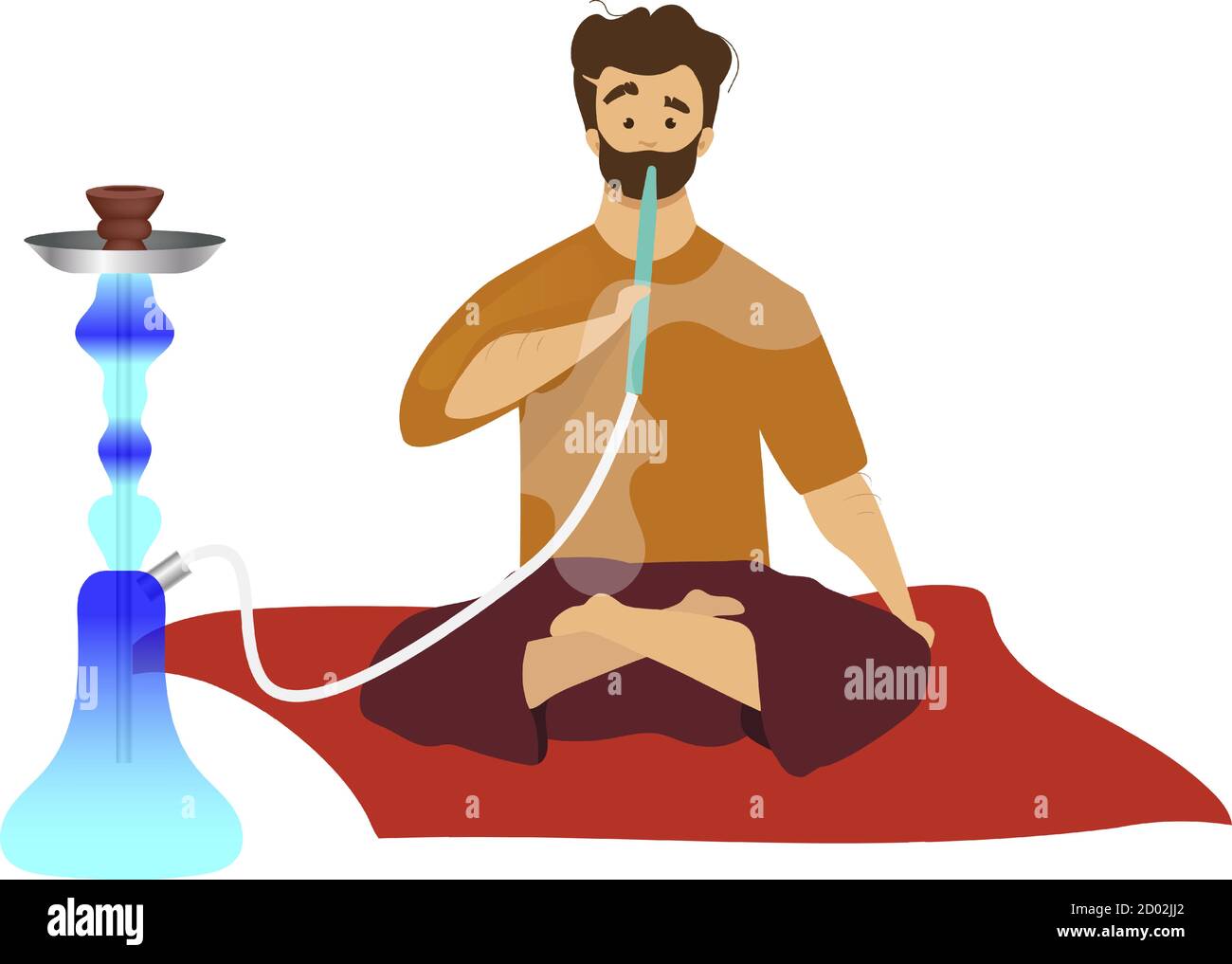 Man smoking sheesha waterpipe Stock Vector Images - Alamy