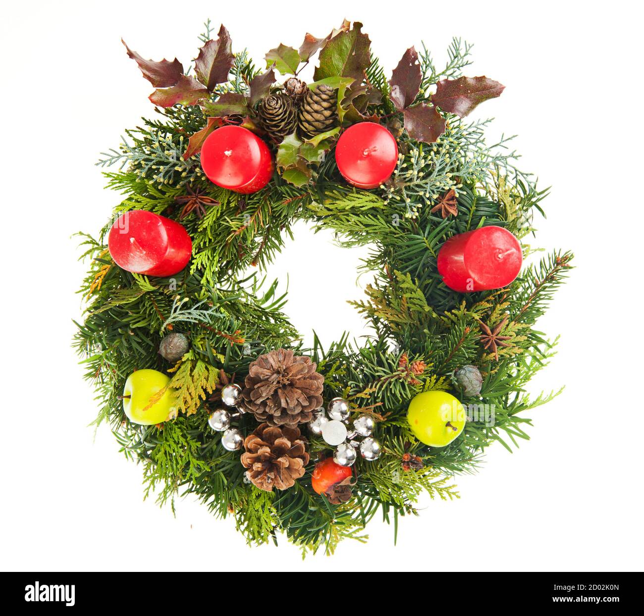 Christmas wreath isolated on a white background Stock Photo - Alamy