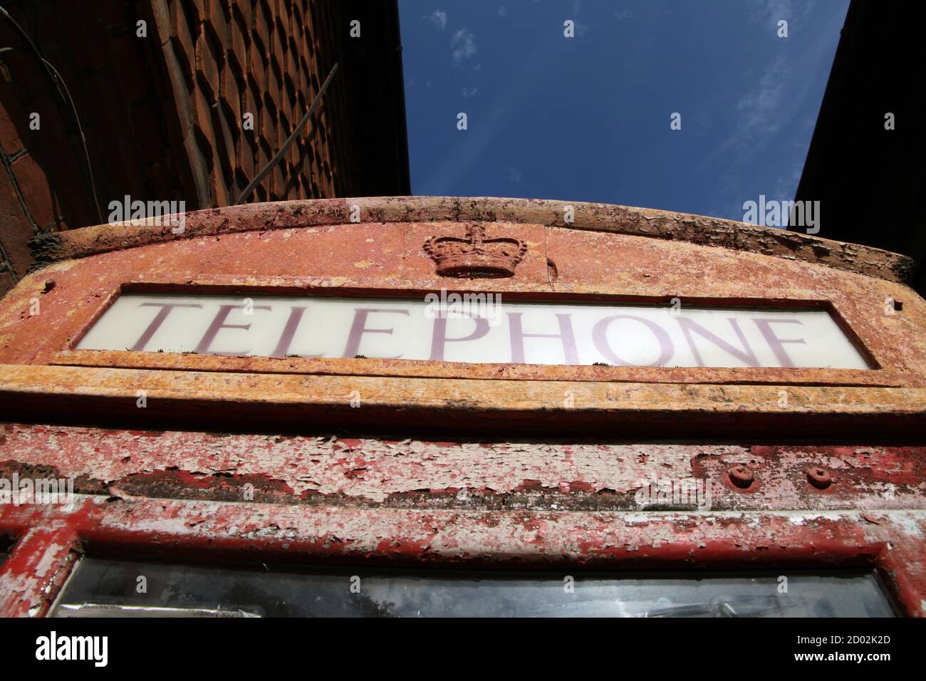 The curved top of a K6 Red Telephone Box, Kiosk No. 6 phone box located ...