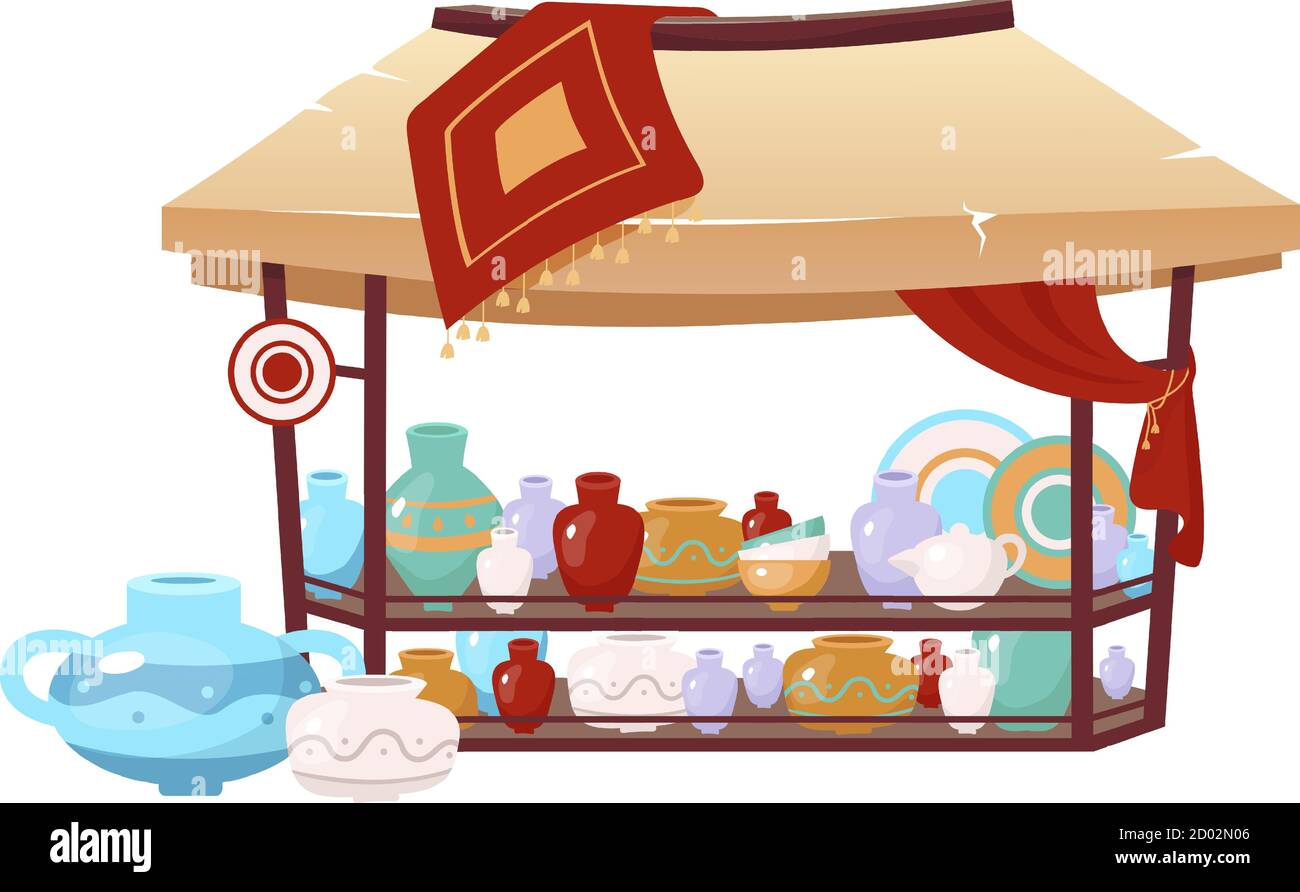 Pottery store at the souq Stock Vector Images - Alamy