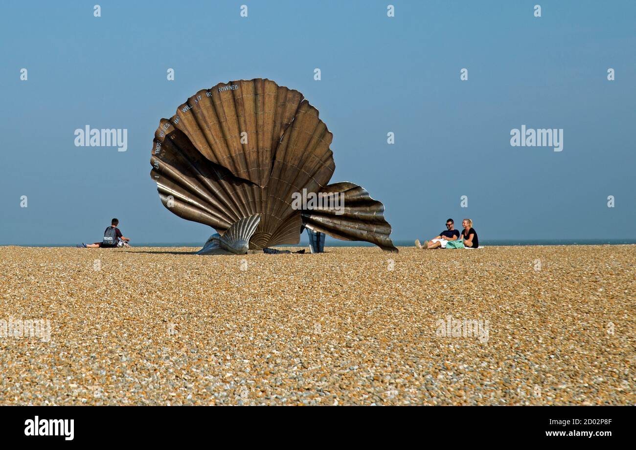 Aldeburgh, Suffolk, England, August 9th 2020, A steel shell sculpture ...