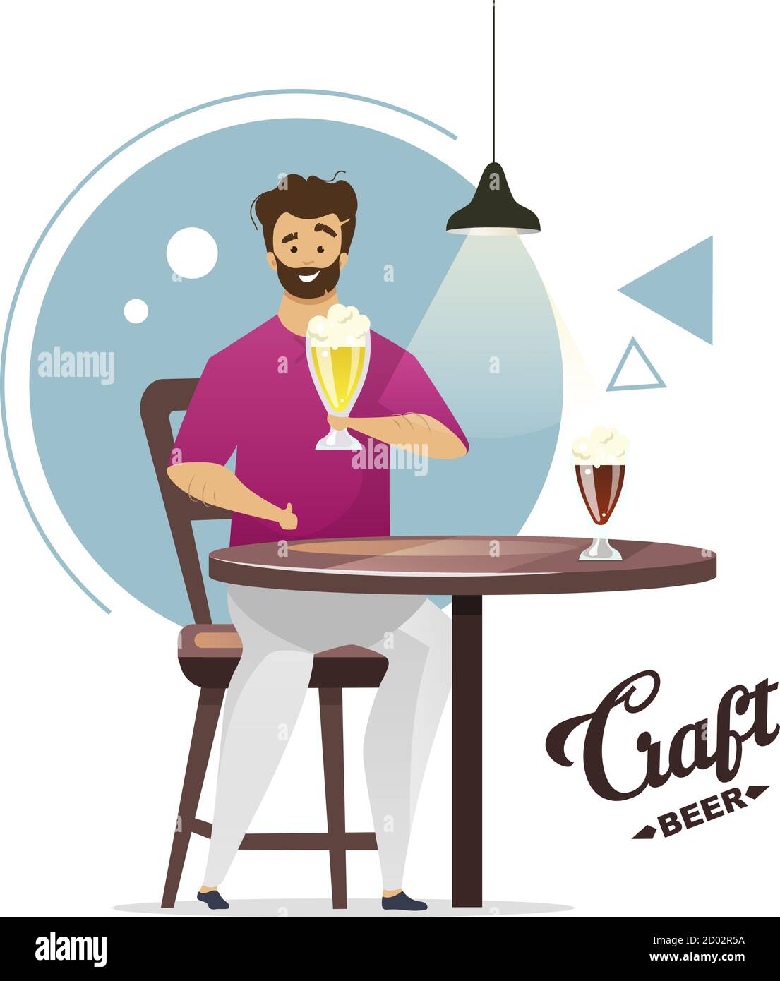 Craft beer production flat color vector illustration. Microbrewery ...