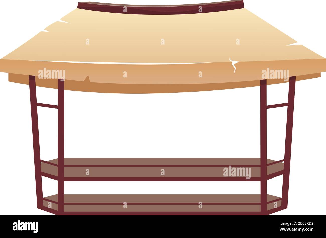 Outdoor street market awning cartoon vector illustration. Empty summer ...