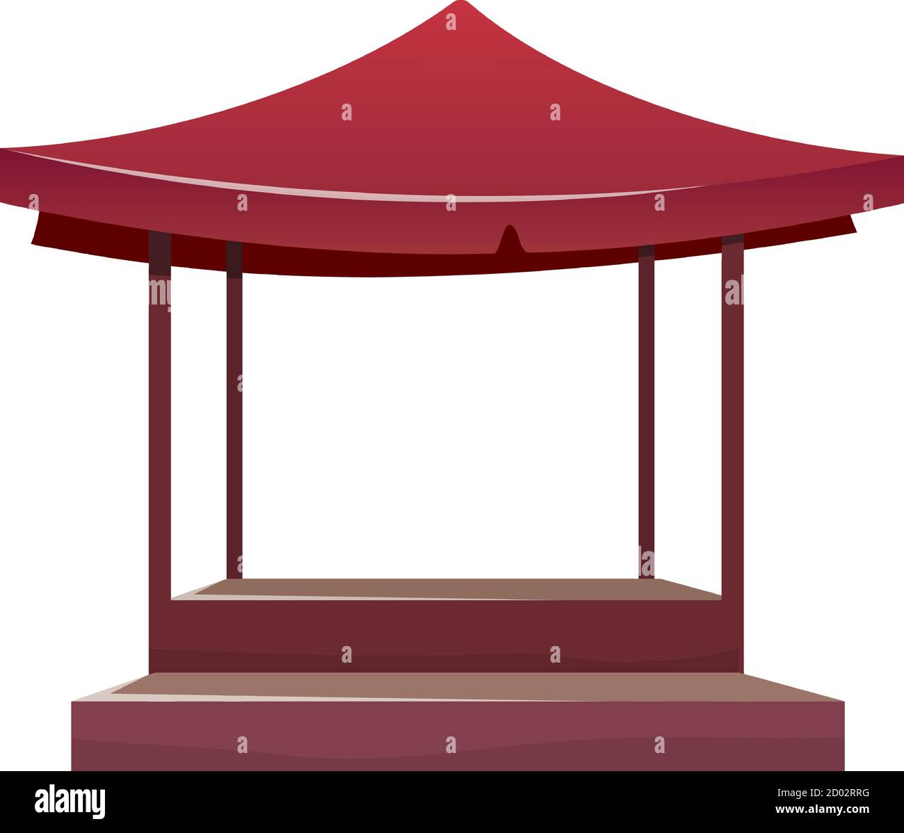 Eastern bazaar empty red tent cartoon vector illustration. Blank summer ...