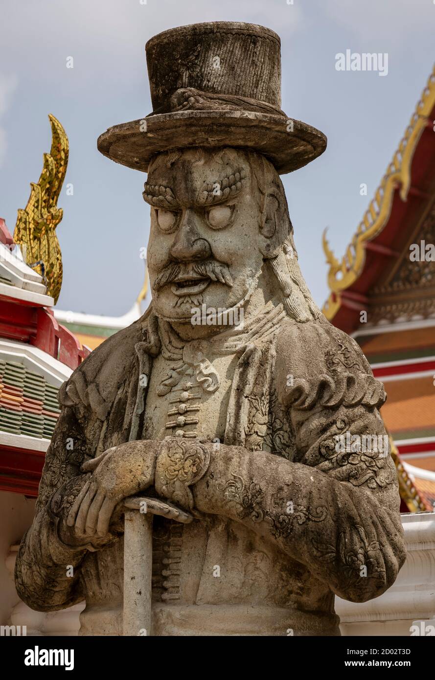 Chinese Warrior Guardian Statue At the Wat Pho Temple in Bangkok ...