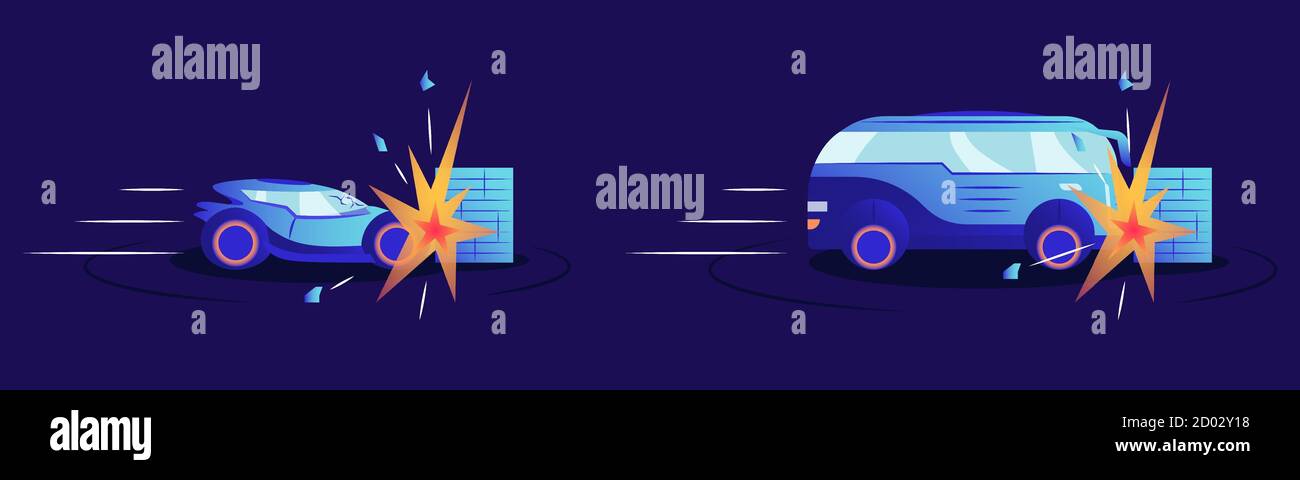 Car hitting car Stock Vector Images - Alamy