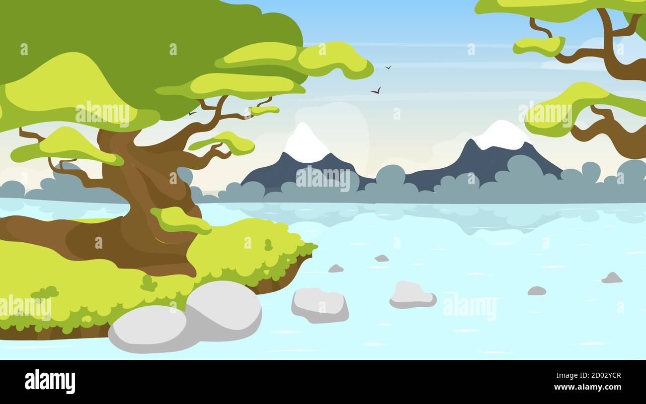 River and trees in the amazon rainforest Stock Vector Images - Alamy