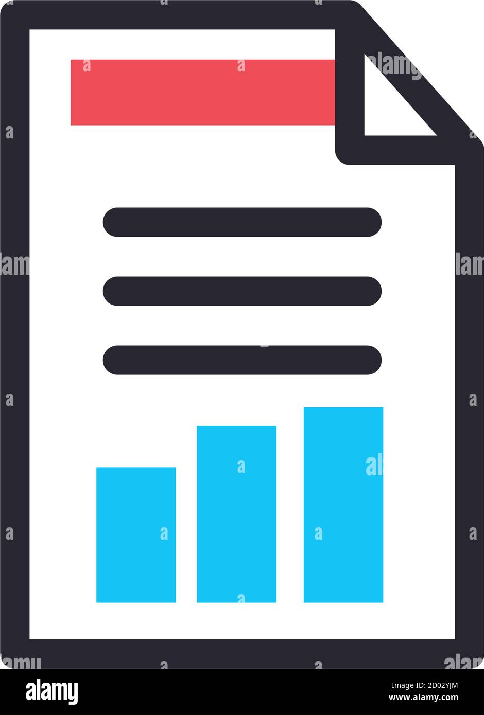 Document line and fill style icon design, Data archive and information theme Vector illustration ...