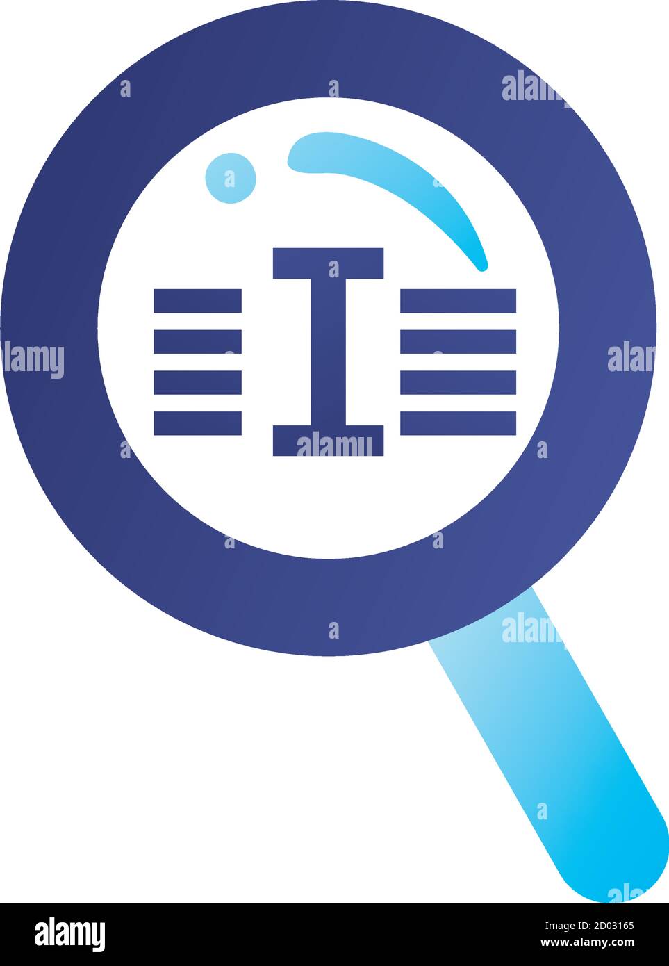 lupe with text paragraph gradient style icon design, search tool and magnifying glass theme ...