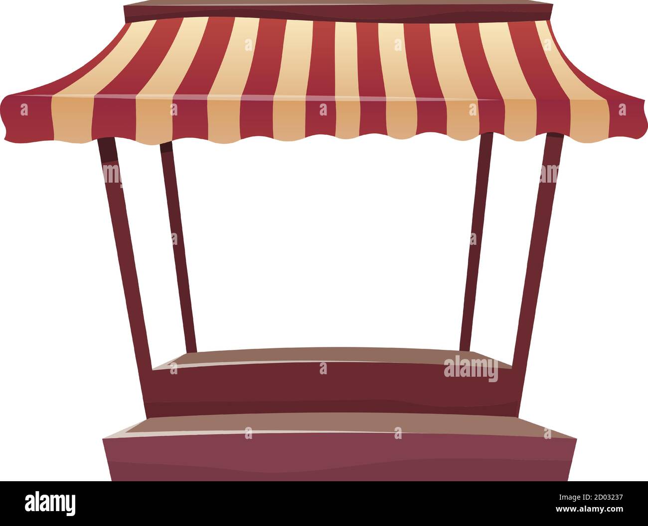 Empty street market awning cartoon vector illustration. Blank fair ...