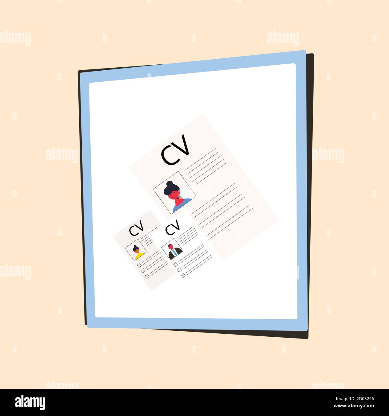 CV set. Resume group concept. Vector flat illustration Stock Vector ...