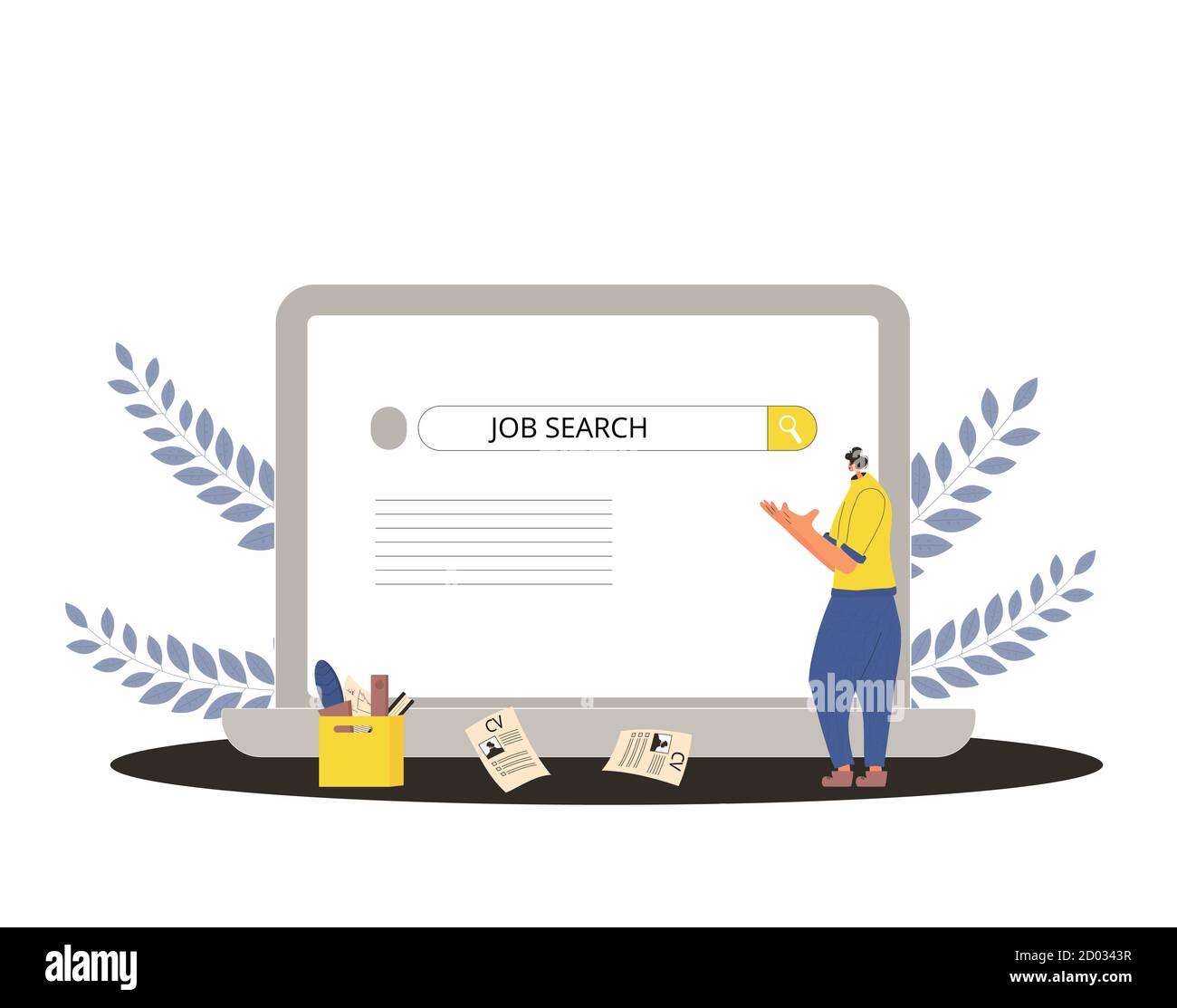 Confused student looking laptop screen Stock Vector Images - Alamy