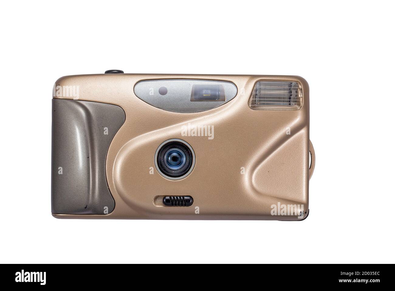 Old auto flash japan lens film camera isolated on white background ...