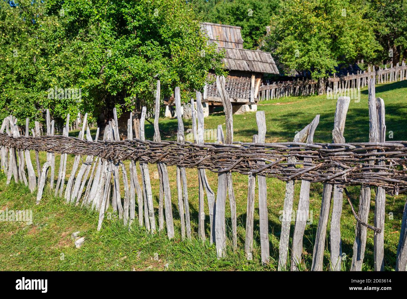 Old wooden fence at ethno village Sirogojno, Serbia Stock Photo - Alamy