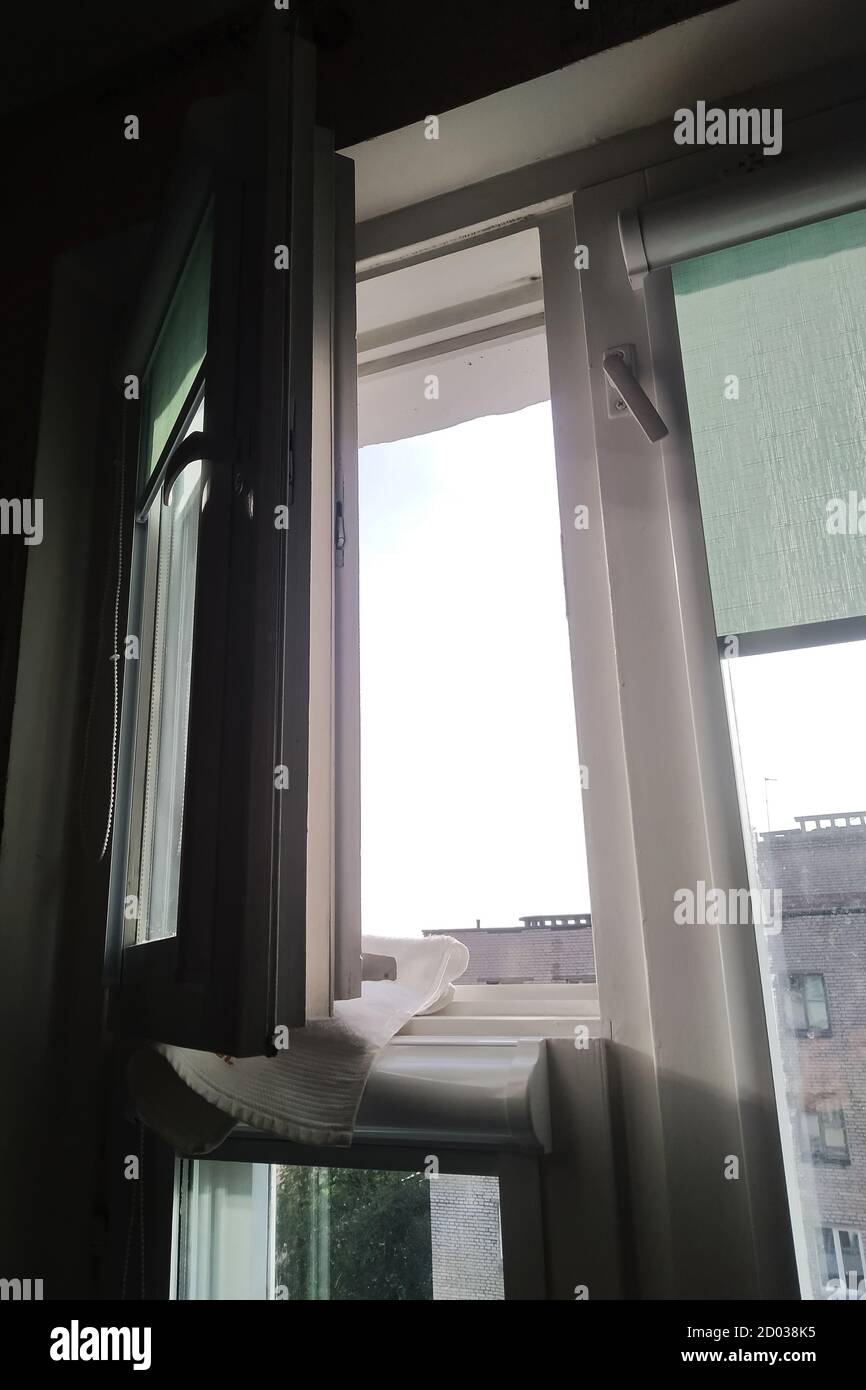 Open window window in the shade closeup Stock Photo - Alamy