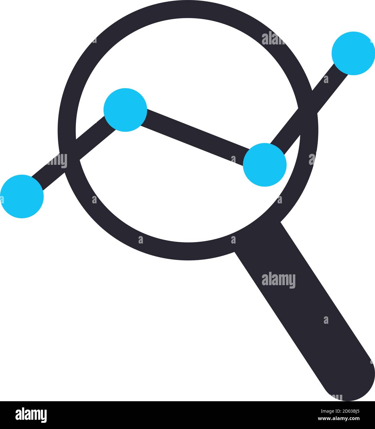 increase line chart on lupe line and fill style icon design, Data analysis and information theme ...