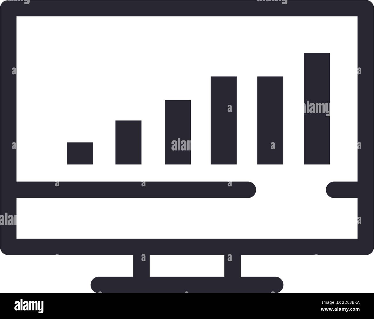 bars chart in computer line style icon design, Data analysis and information theme Vector ...